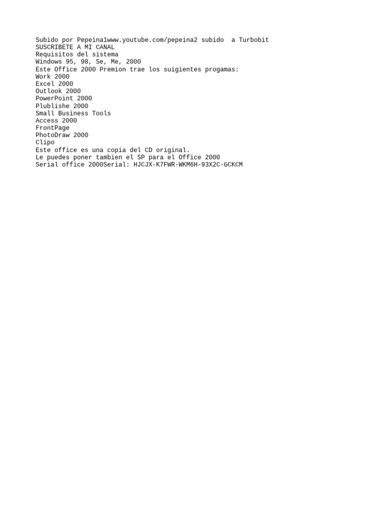Office 2000: Requisitos y Programas | PDF