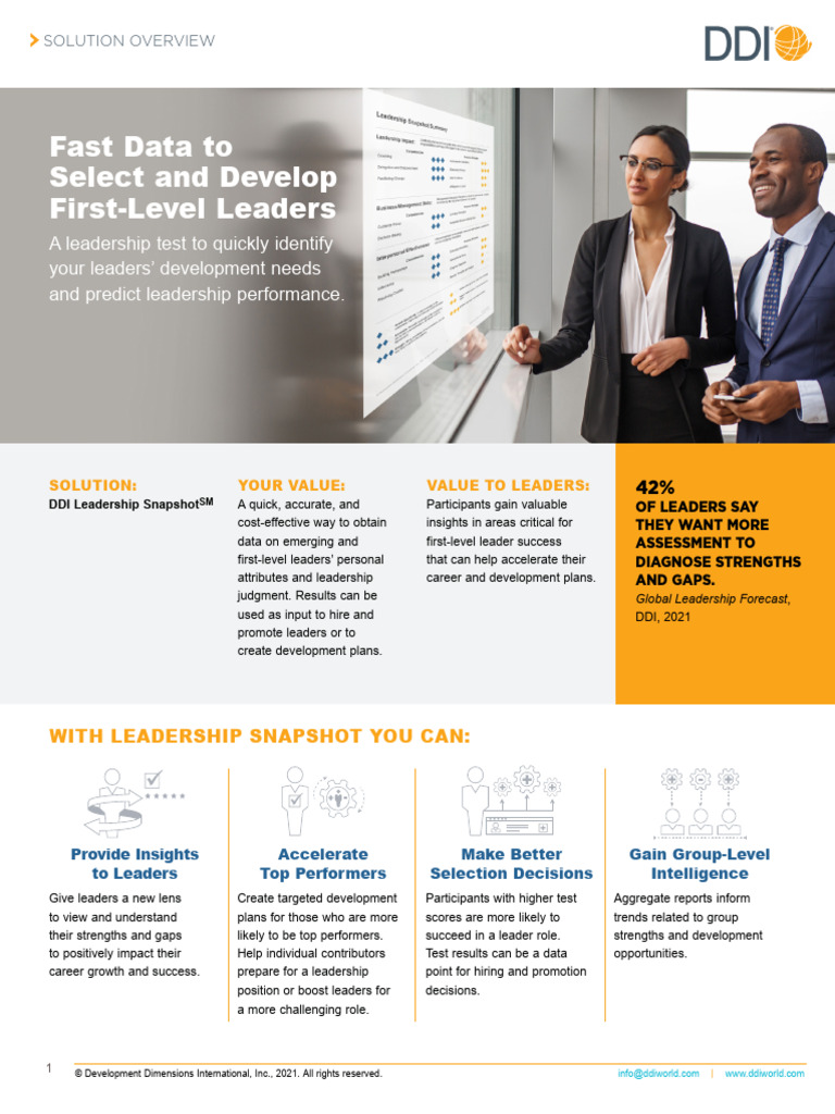DDI Leadership Snapshot Overview | PDF | Leadership | Behavioural Sciences