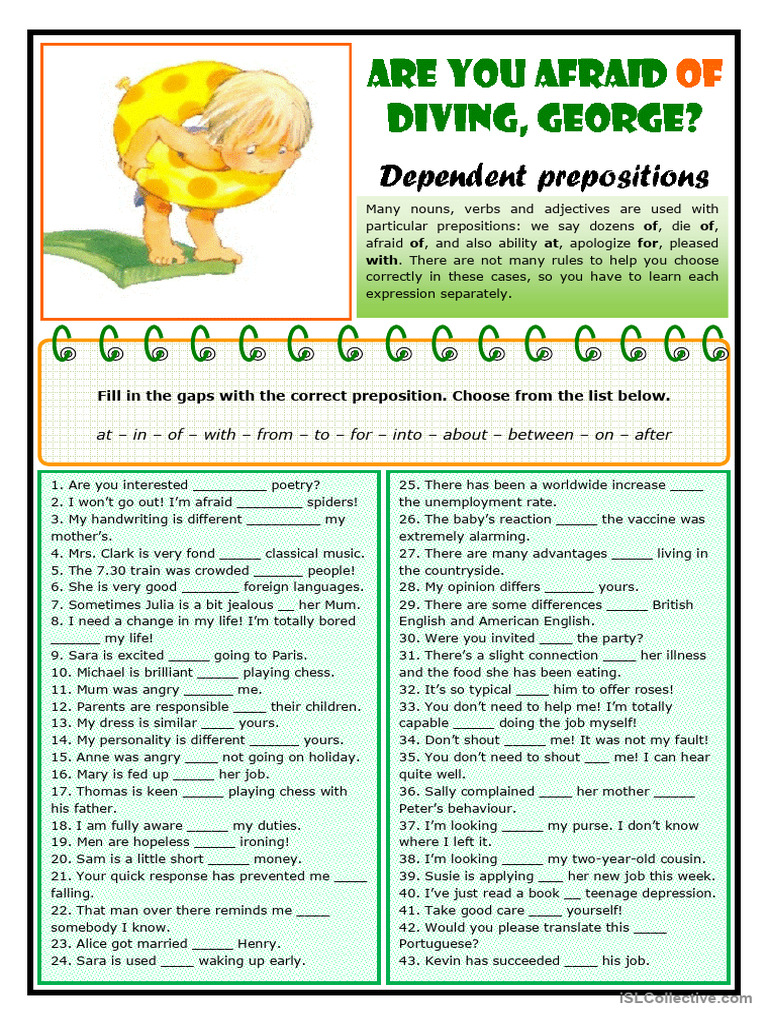 Dependent prepositions 4 | PDF | Preposition And Postposition | English ...