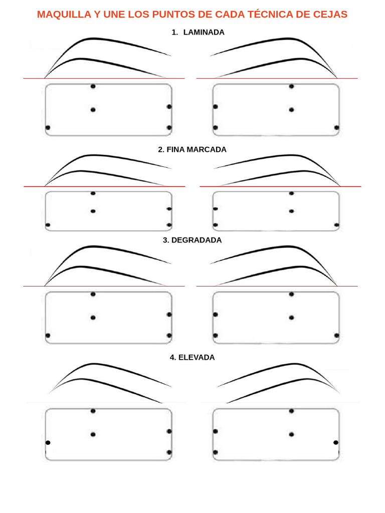 Maquilla y Une Los Puntos de Cada Técnica de Cejas | PDF