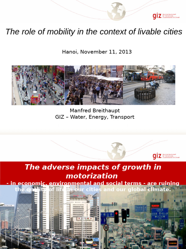 1.the Role of Mobility in The Context of Livable Cities | PDF ...