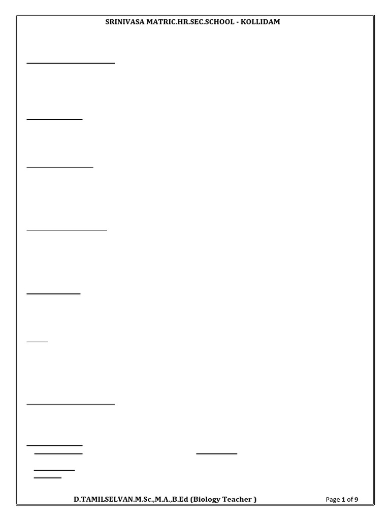 11th Bio Botany Study Material em | PDF | Cell (Biology) | Fruit