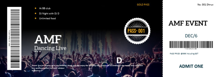 DJ Night Event Pass Details | PDF