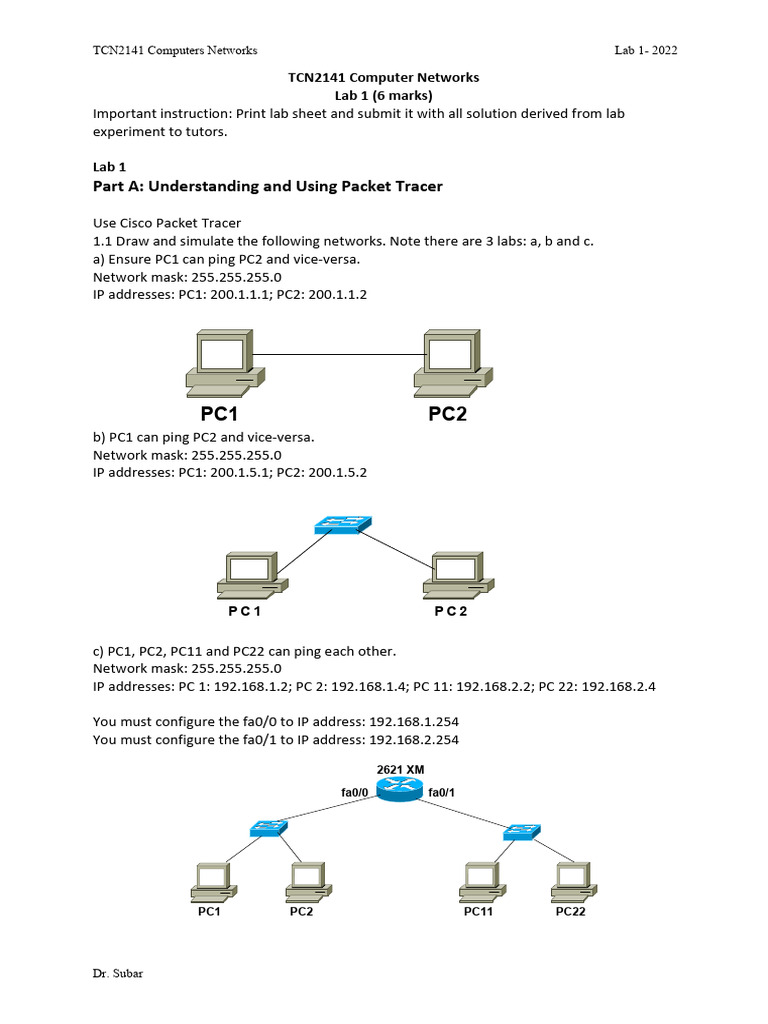 Lab 1 | PDF | Router (Computing) | Communications Protocols