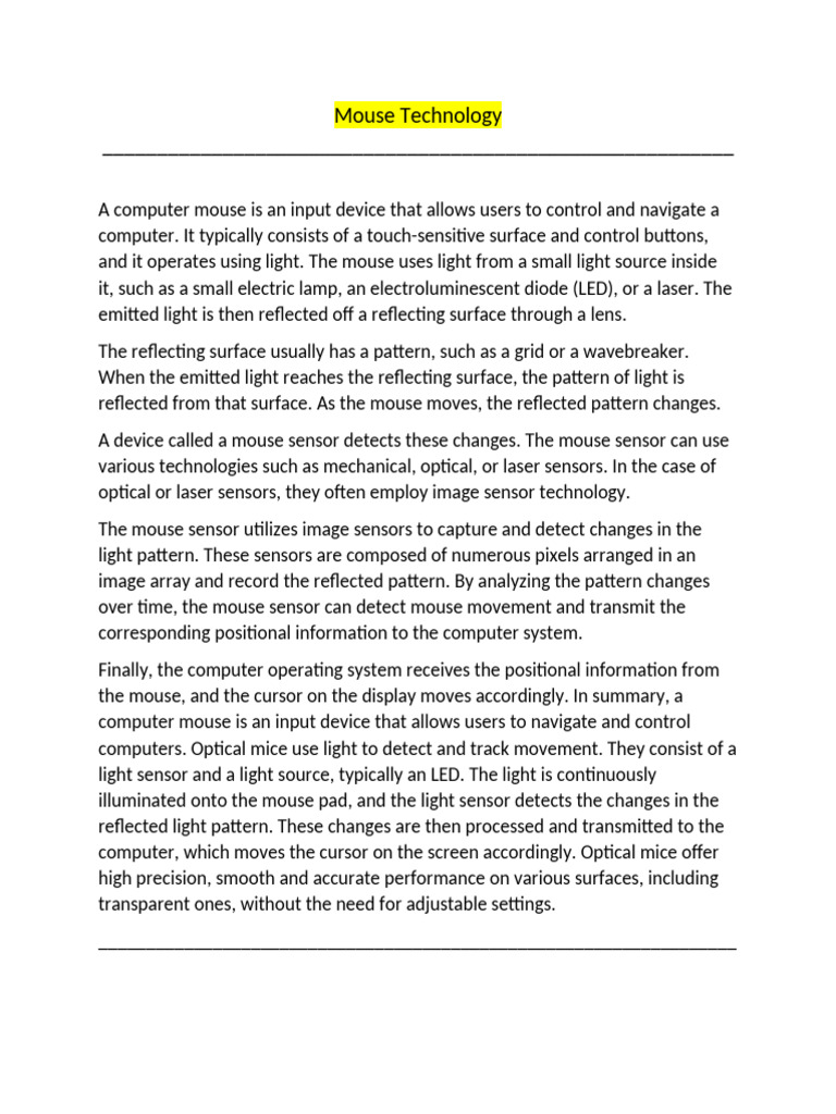 Mouse Technology 2021 | PDF