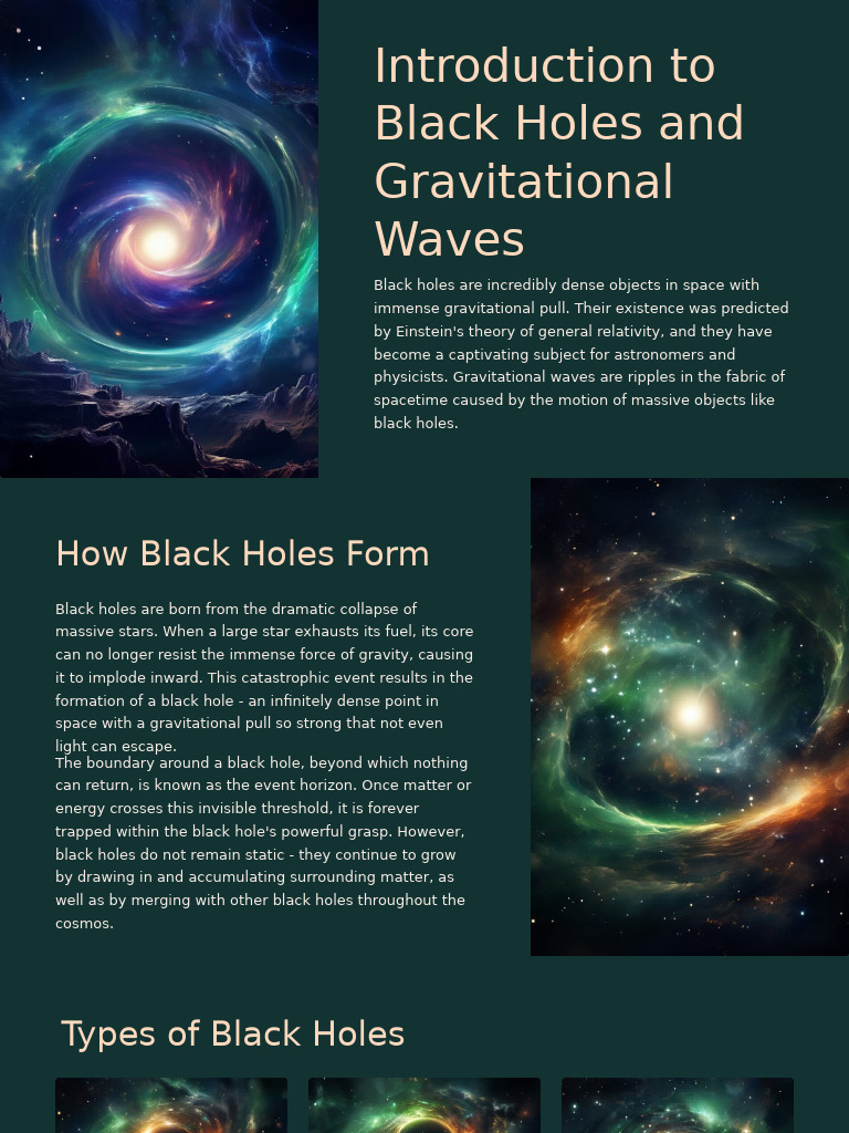 Introduction To Black Holes and Gravitational Waves | PDF | Black Hole | Gravitational Wave