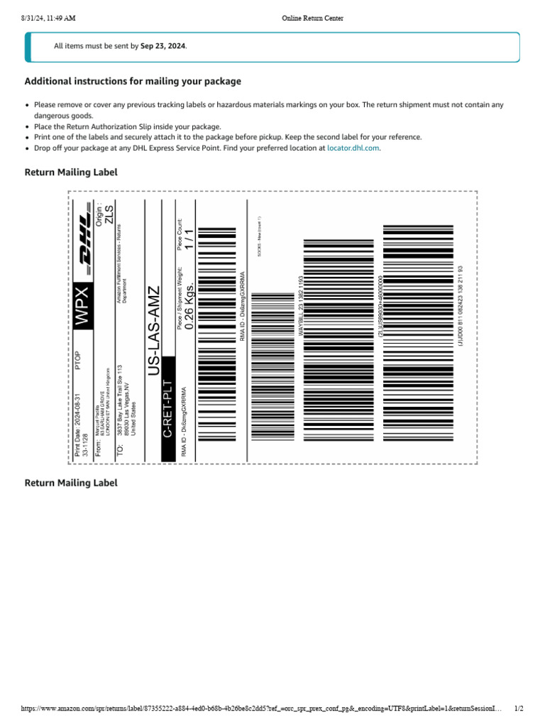 Online Return Center | PDF | Computers