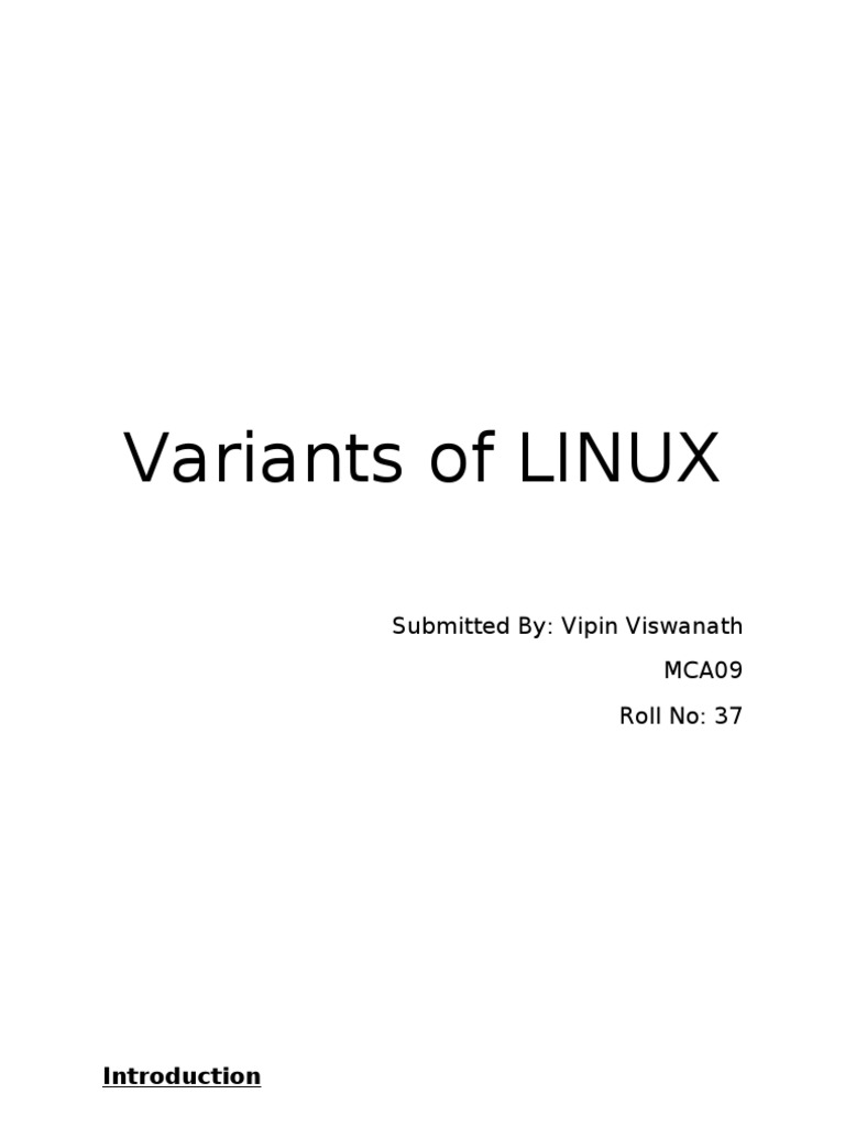 Variants of LINUX | PDF | Linux | Fedora (Operating System)