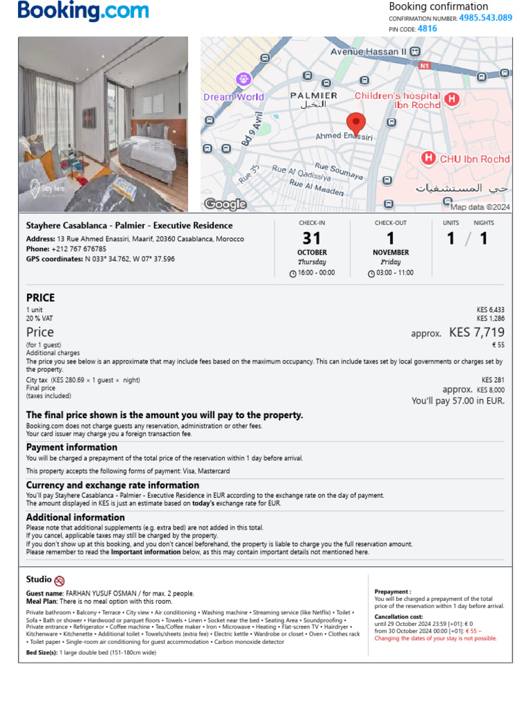 Booking.com_ Confirmation | PDF | Payments | Exchange Rate
