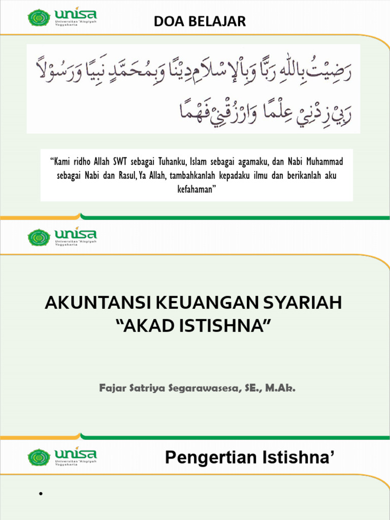 Akad Istishna: Panduan Akuntansi Syariah | PDF