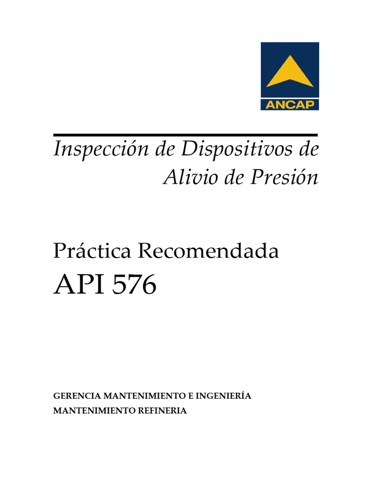Tema 05 - Válvulas de Seguridad y de Alivio - Práctica Recomendada Api 576 | PDF | Corrosión ...