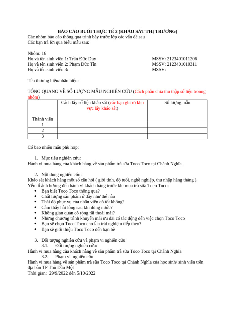 Form Báo Cáo Thực Tế Hvkh | PDF