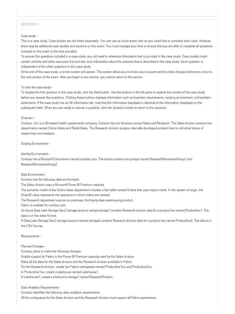 DP-600 (116 Questions) | PDF | Analytics | Data Analysis