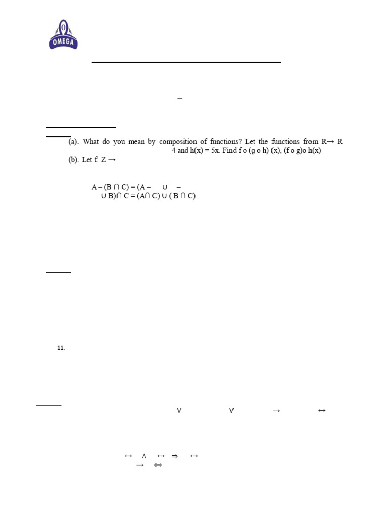 MCA Discrete Mathematics & Data Structures Questions | PDF | Function ...