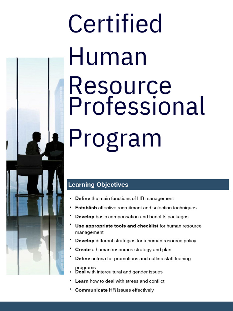CHRP Brochure and Reg Form PDF | PDF | Human Resources | Human Resource ...