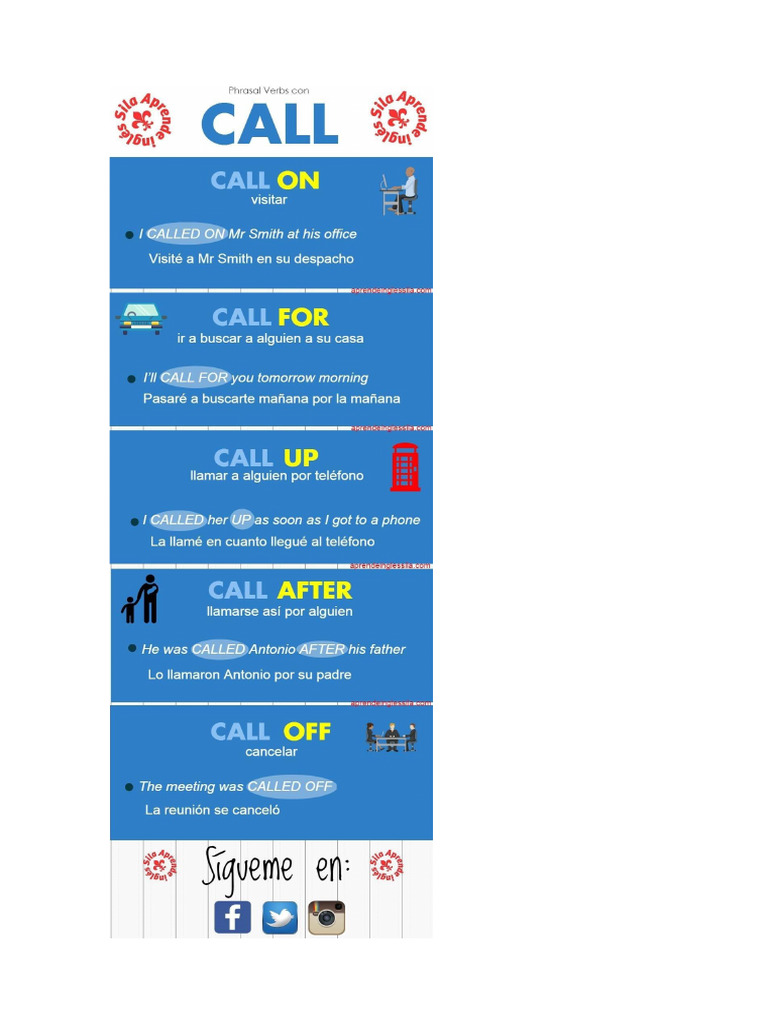 Phrasal Verbs Call | PDF