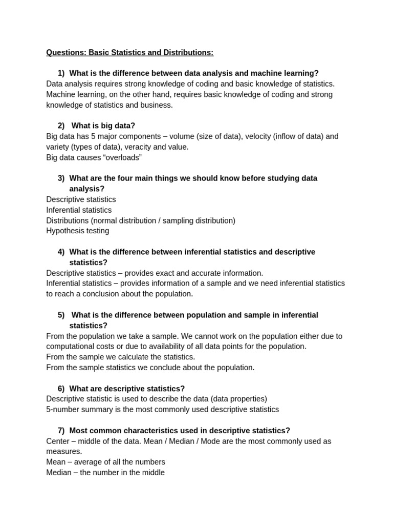 Statistics Basics: Data Analysis & Distributions | PDF | P Value ...