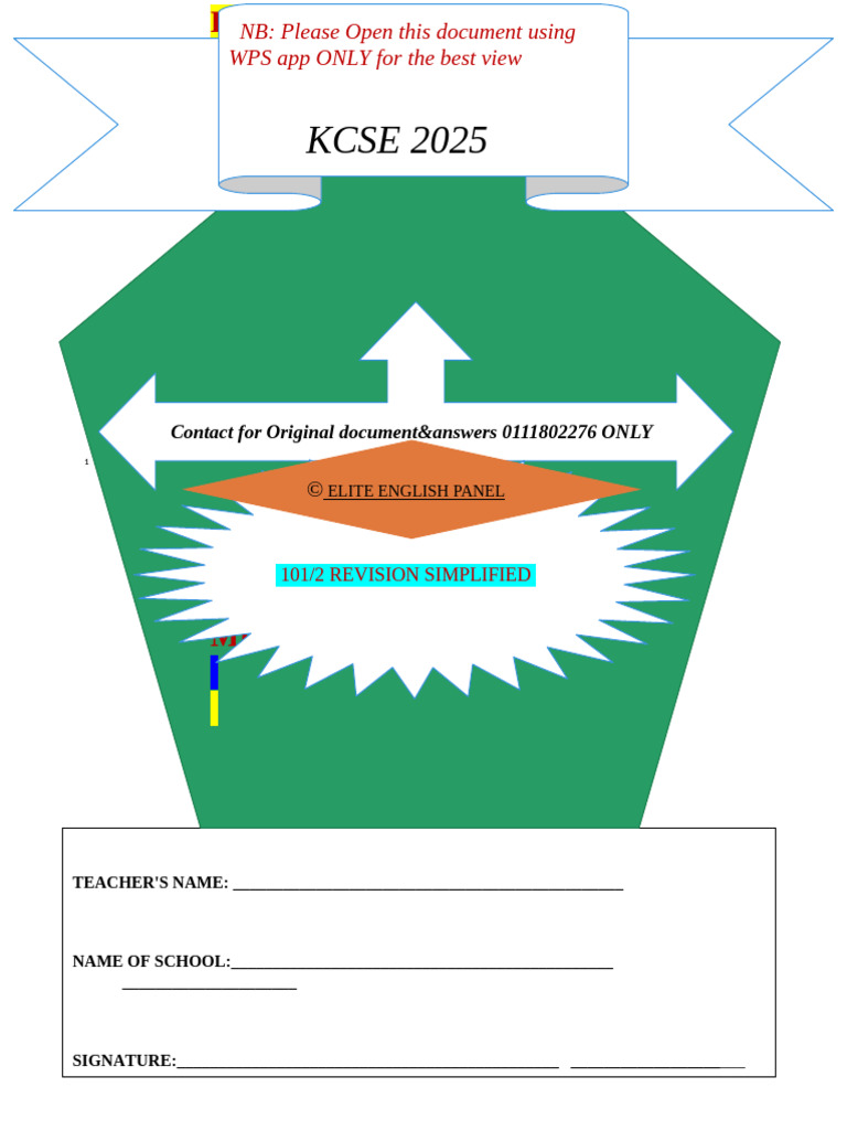 Kcse 2025 English Paper 2 Revision Series | PDF | Tobacco Smoking ...