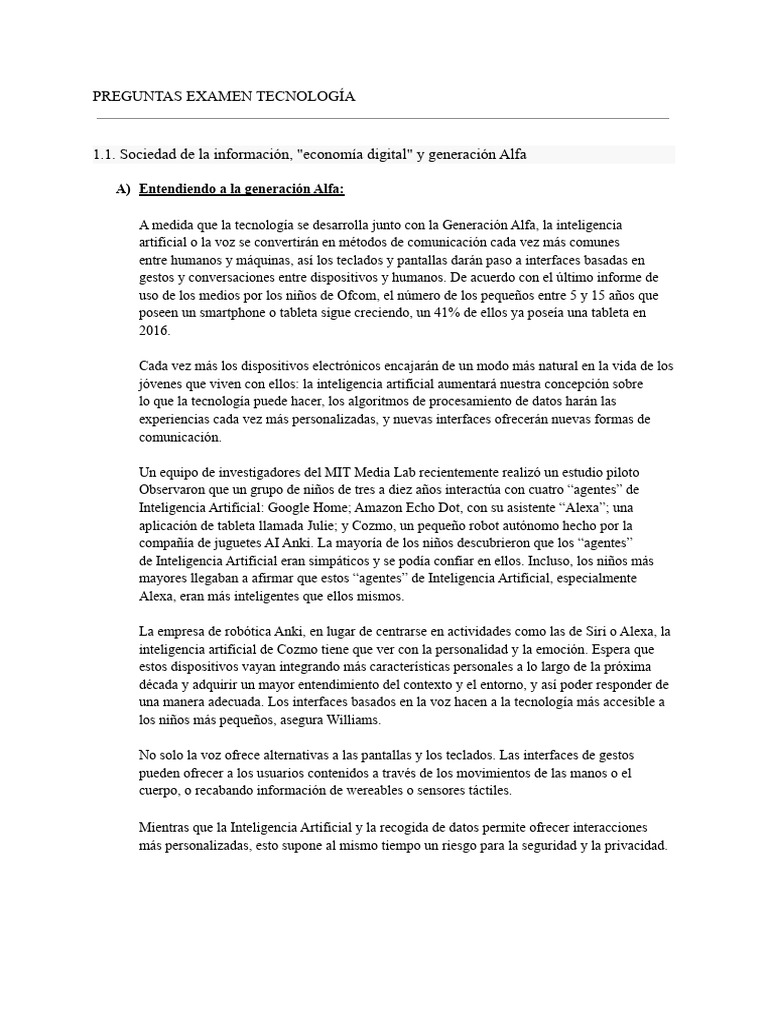 Impacto de la Tecnología en la Generación Alfa | PDF | Inteligencia ...