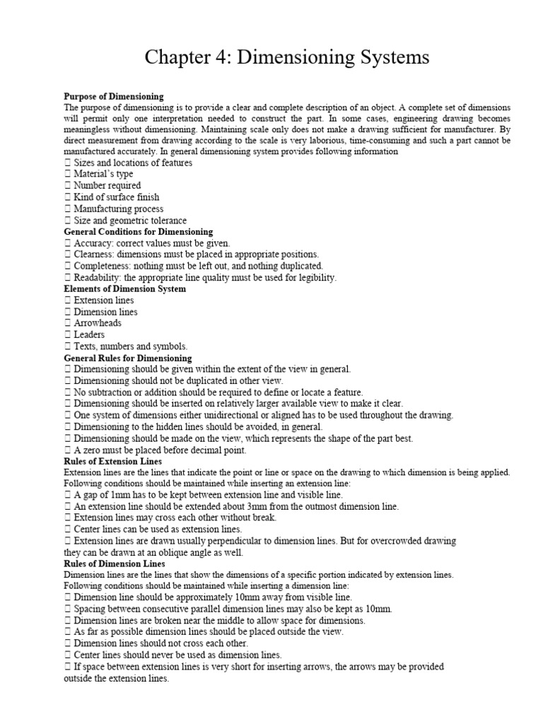 Chapter 4 Dimensioning Systems | PDF | Geometry