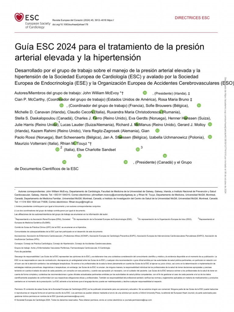 HtA 2024 | PDF | Hipertensión | Presión sanguínea