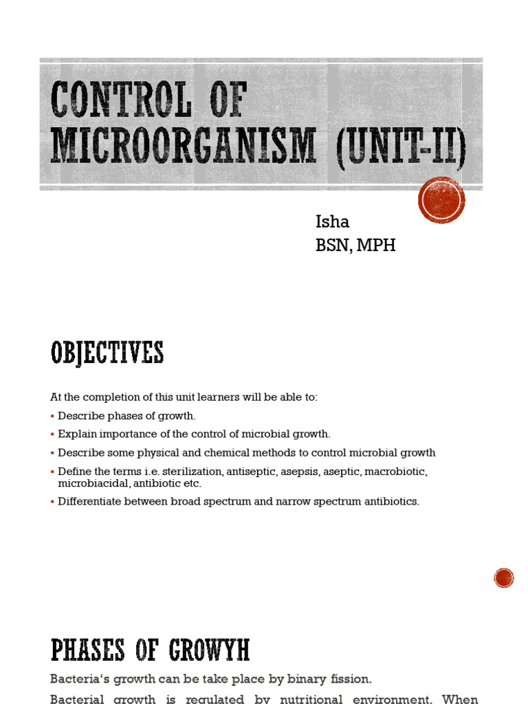 Control of Microorganism (Unit-Ii) | PDF | Antimicrobial ...