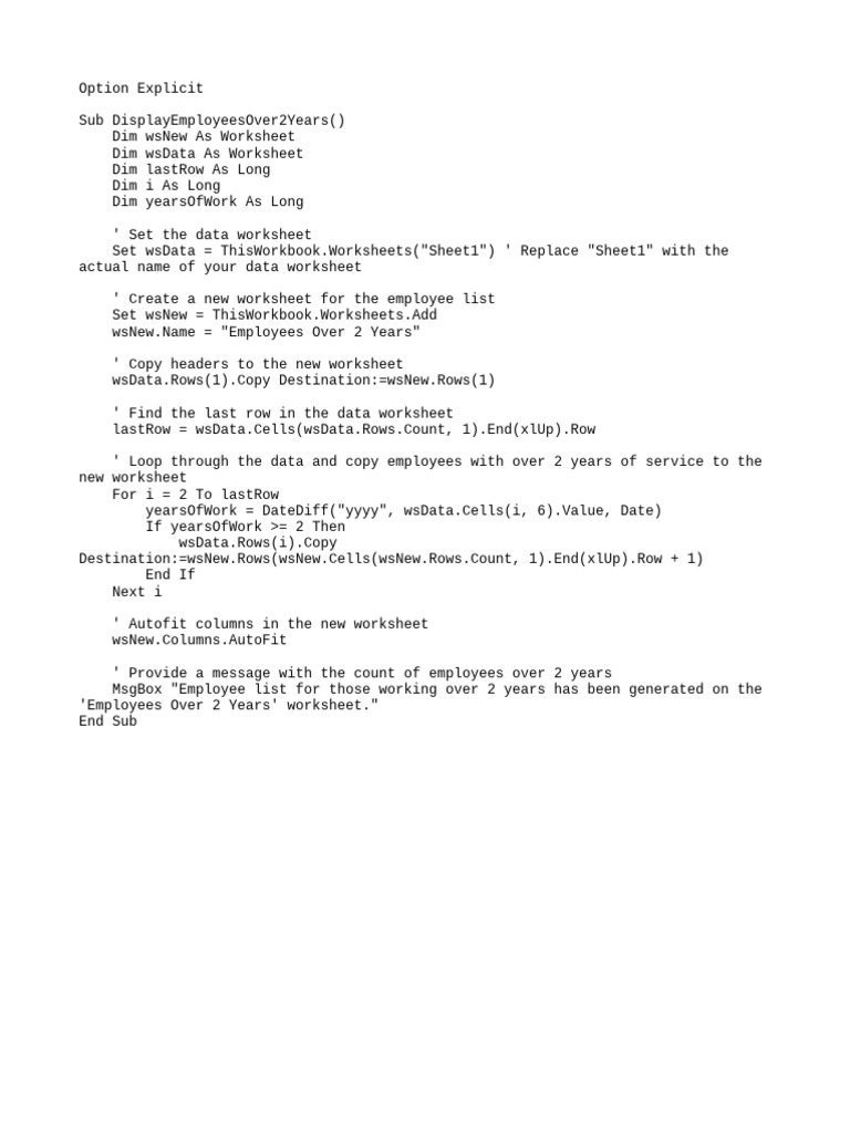 Question No 21 Vba Code For Practice Pdf 