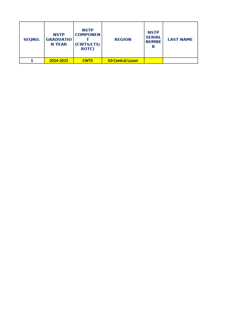 NSTP Serial Number Request Guide | PDF