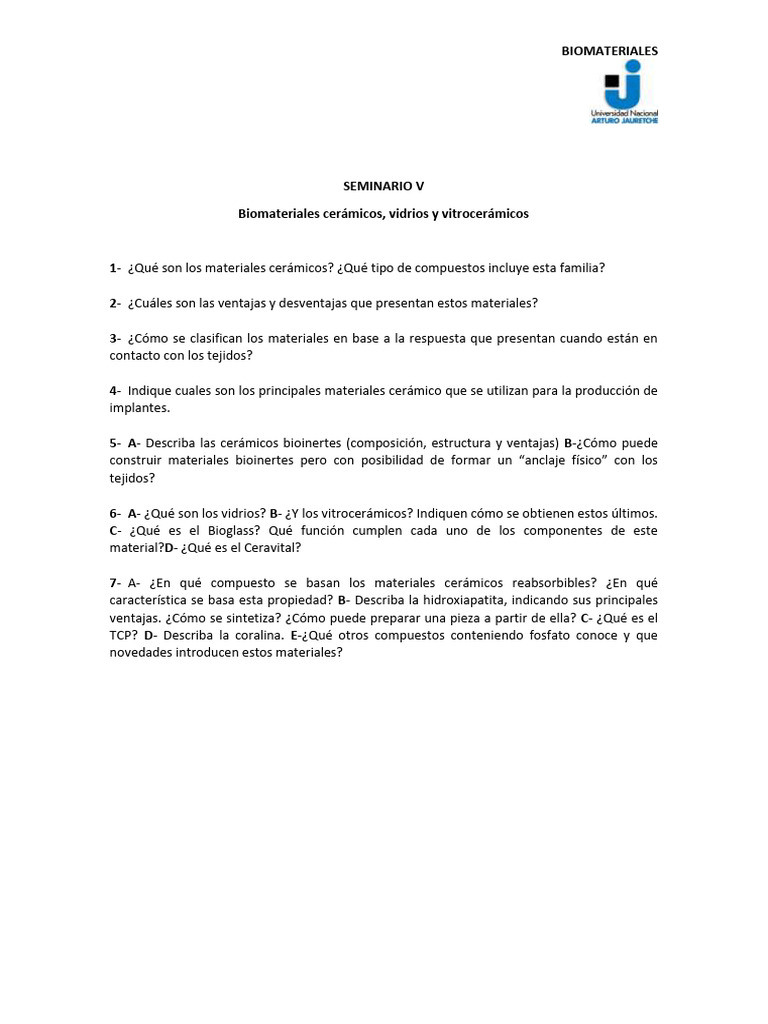 Biomateriales Cerámicos y Vidrios | PDF | Ciencia y matemáticas