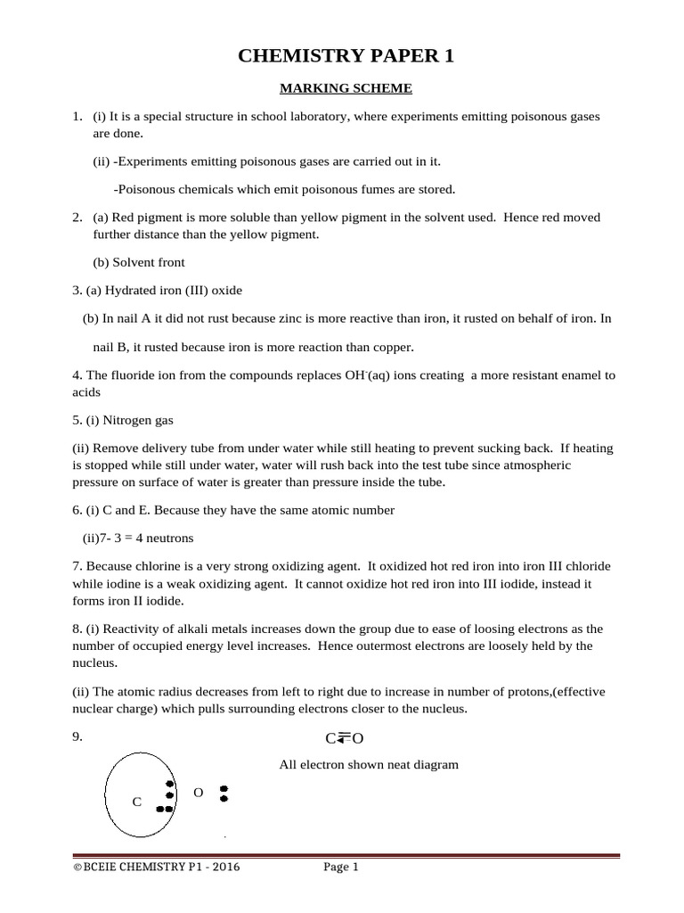 Chem P1 Ms | PDF | Iron | Chemical Reactions