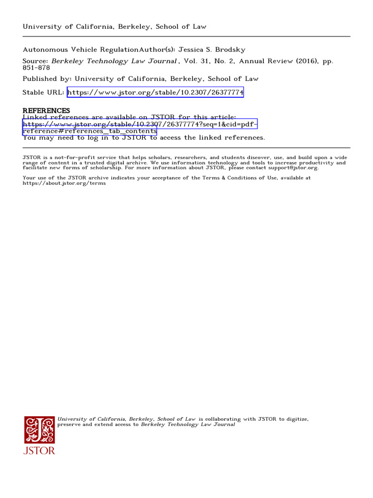 Autonomous Vehicle Regulation - How An Uncertain Legal Landscape May ...