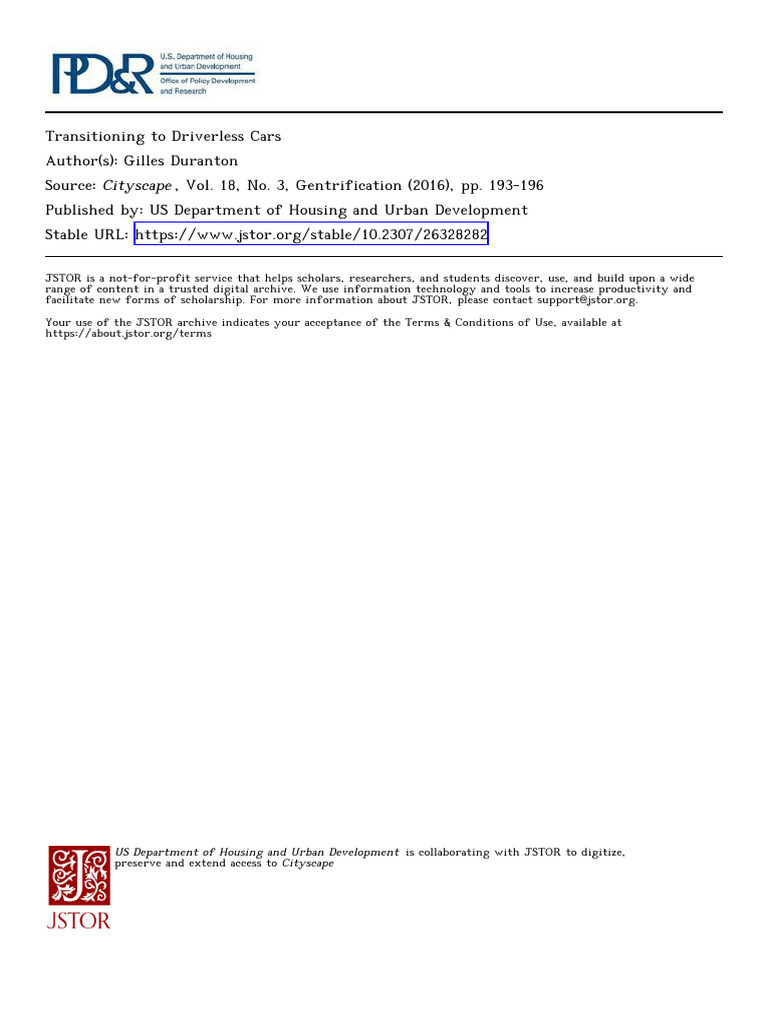 Urban Mobility and Driverless Cars | PDF | Car | Urban Sprawl