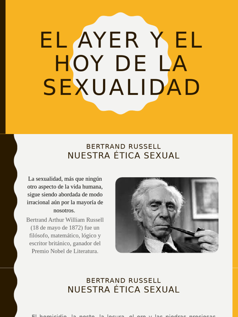 El ayer y el hoy de la sexualidad | PDF | Bertrand Russell | Ignorancia