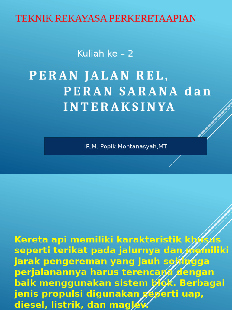 Infrastruktur dan Komponen Kereta Api | PDF | Sains & Matematika ...