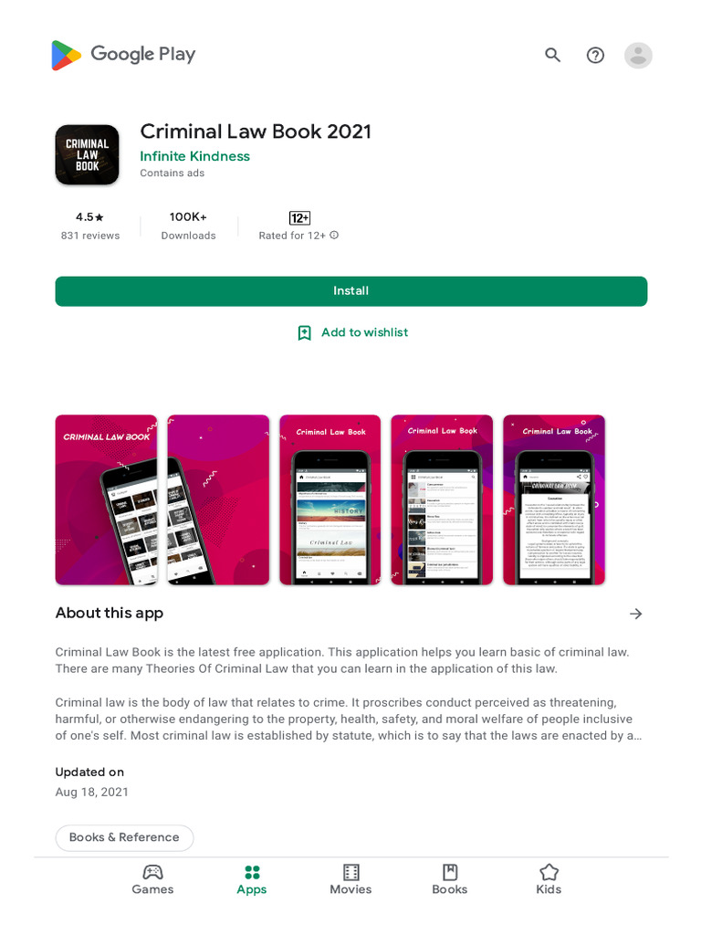 Criminal Law Basics App 2021 | PDF | Games & Activities