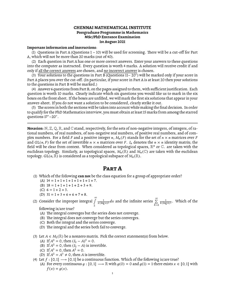 Pgmath 2021 | PDF | Matrix (Mathematics) | Field (Mathematics)