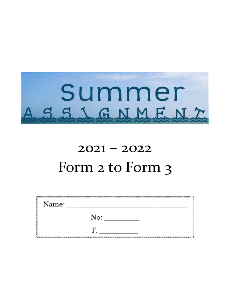F2 English Summer Assignment - Question Sheet | PDF | Invention | Thomas Edison
