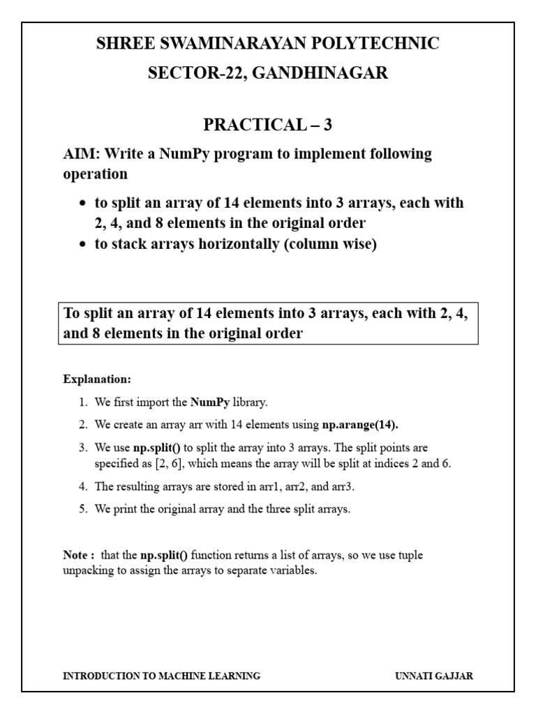 Practical 3 | PDF | Teaching Methods & Materials | Science & Mathematics