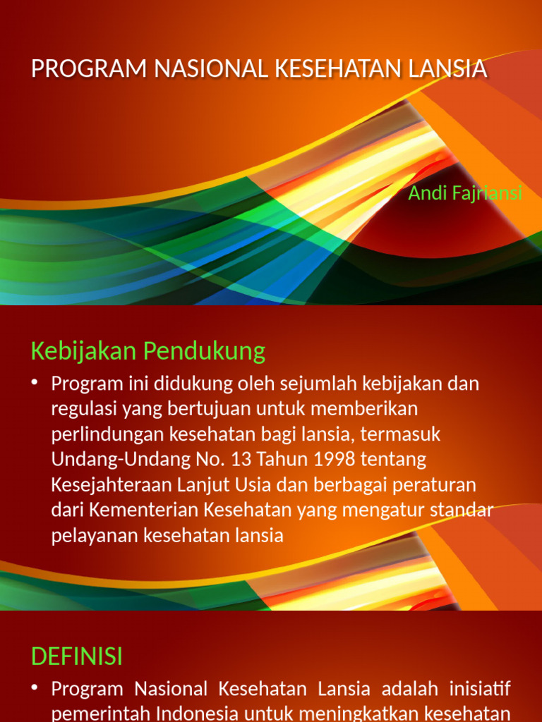 PROGRAM NASIONAL KESEHATAN LANSIA | PDF