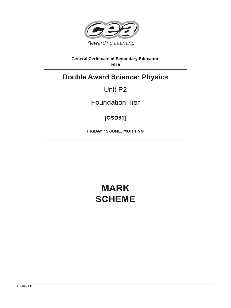 GCSE Physics Mark Scheme 2018 | PDF | Electromagnetic Spectrum | Physical Phenomena
