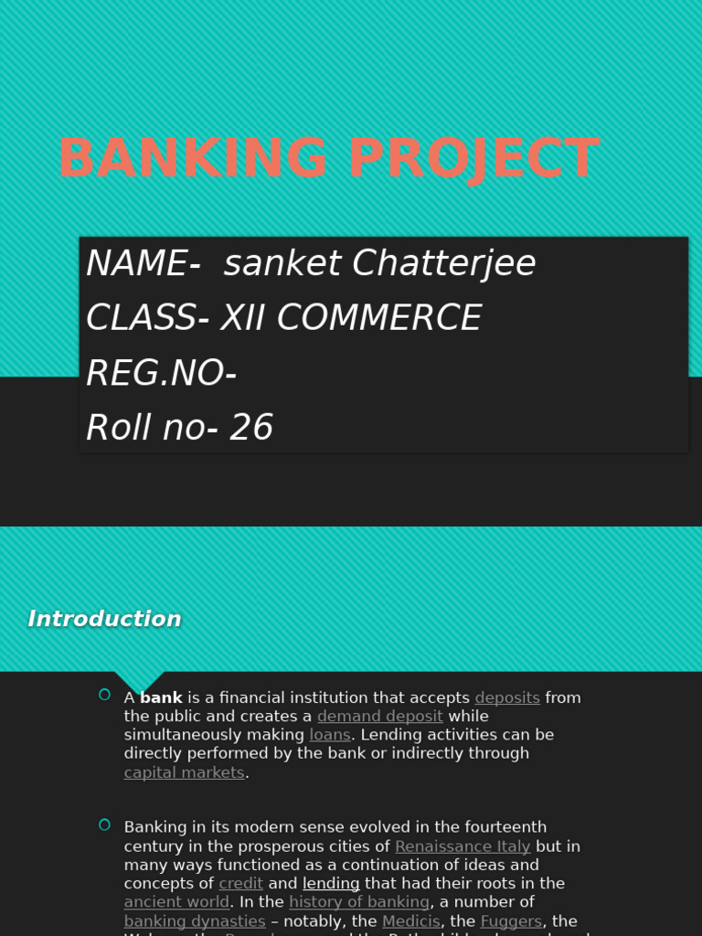 Sanket Chatterjee Class 12 C Roll No. 26 | PDF | Banks | Reserve Bank Of India