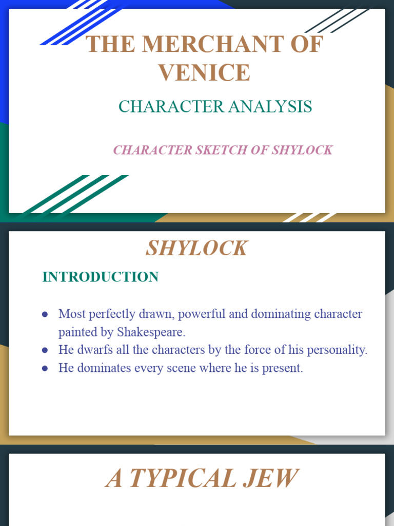 Shylock Character Analysis in The Merchant of Venice | PDF | General ...