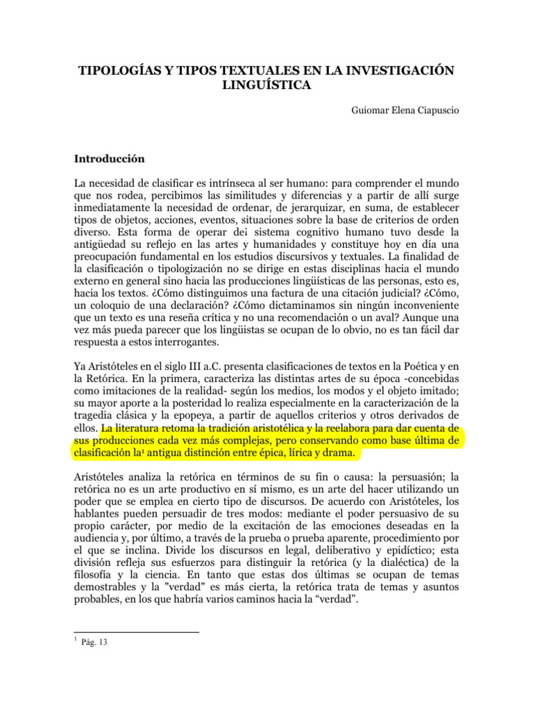 Tipos Textuales - G. Ciapuscio | PDF