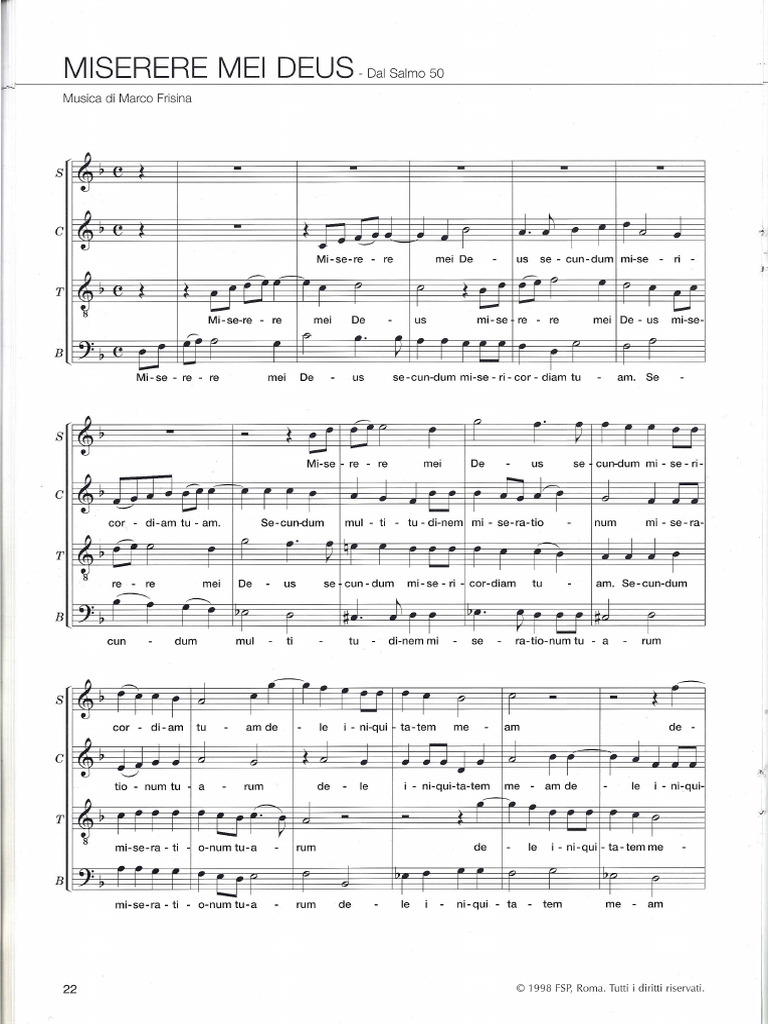 Miserere - Frisina - Laudate Dominum | PDF