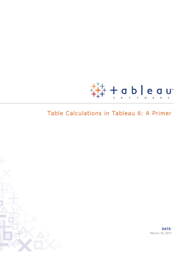 Tableau - Table Calculations - Primer | PDF | Summation | Database Index