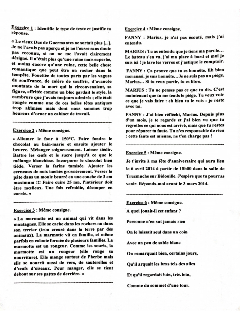 Types de Textes | PDF