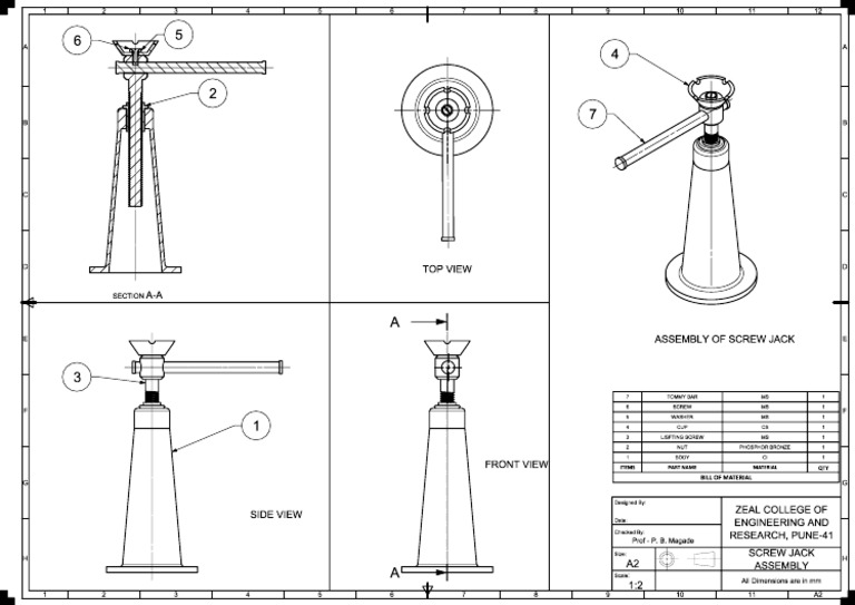 Screw Jack 2d Assembly Final PDVR | PDF