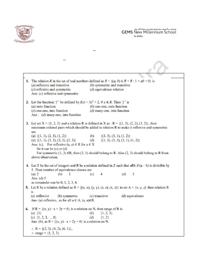 Grade 12 MCQ - Mid Term | PDF