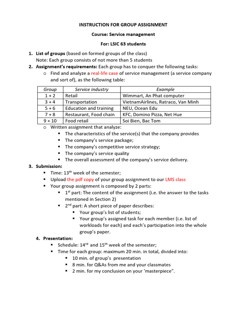 Instruction-for-Group-Assignment | PDF
