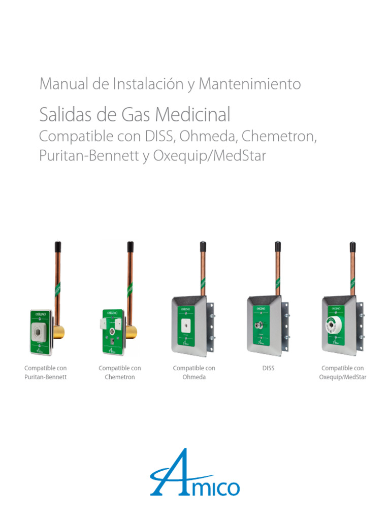 Amico Acp Medical Gas Outlets Manual Es | PDF | Conector eléctrico ...